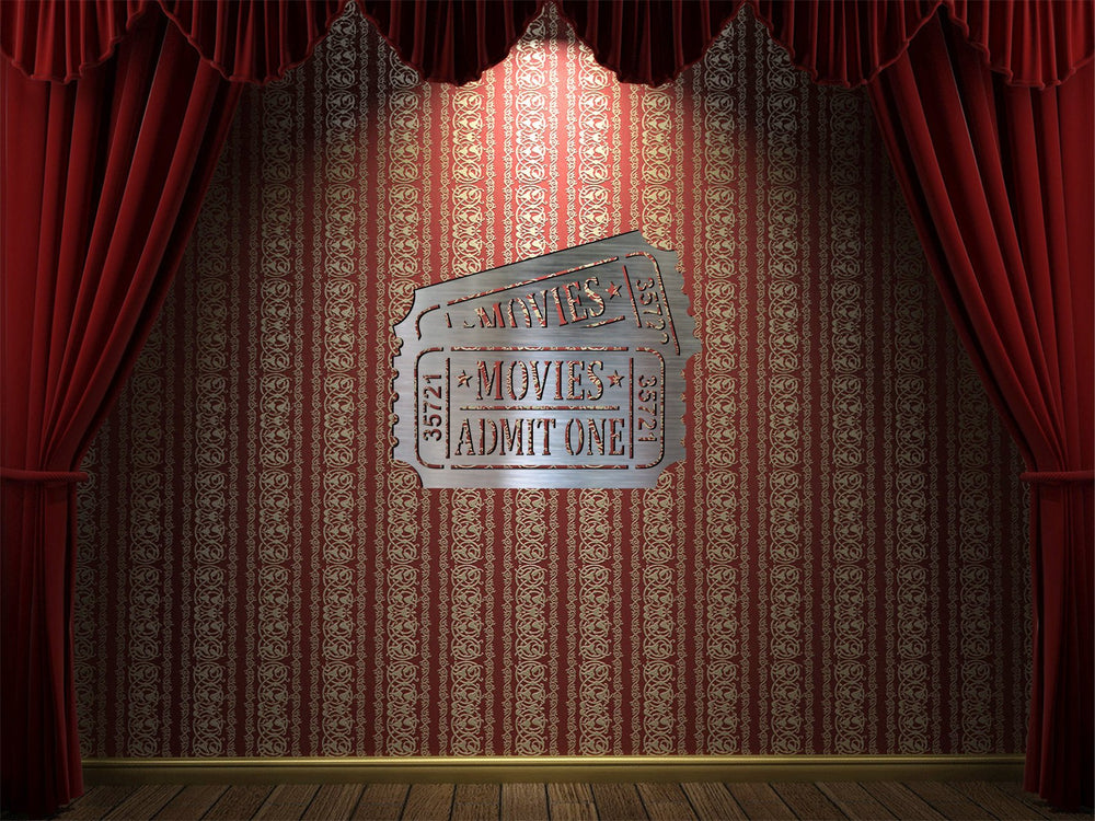 Double Movie Ticket Metal Wall Decor | Home Theater Mart | Chicago, IL